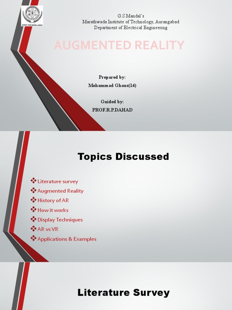 Evaluating the Potential of Augmented Reality: A Literature Review and ... Evaluating the Potential of Augmented Reality: A Literature Review and ...