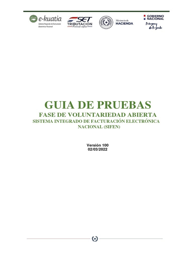 Guía de pruebas SIFEN | PDF | Informática | Edad de información