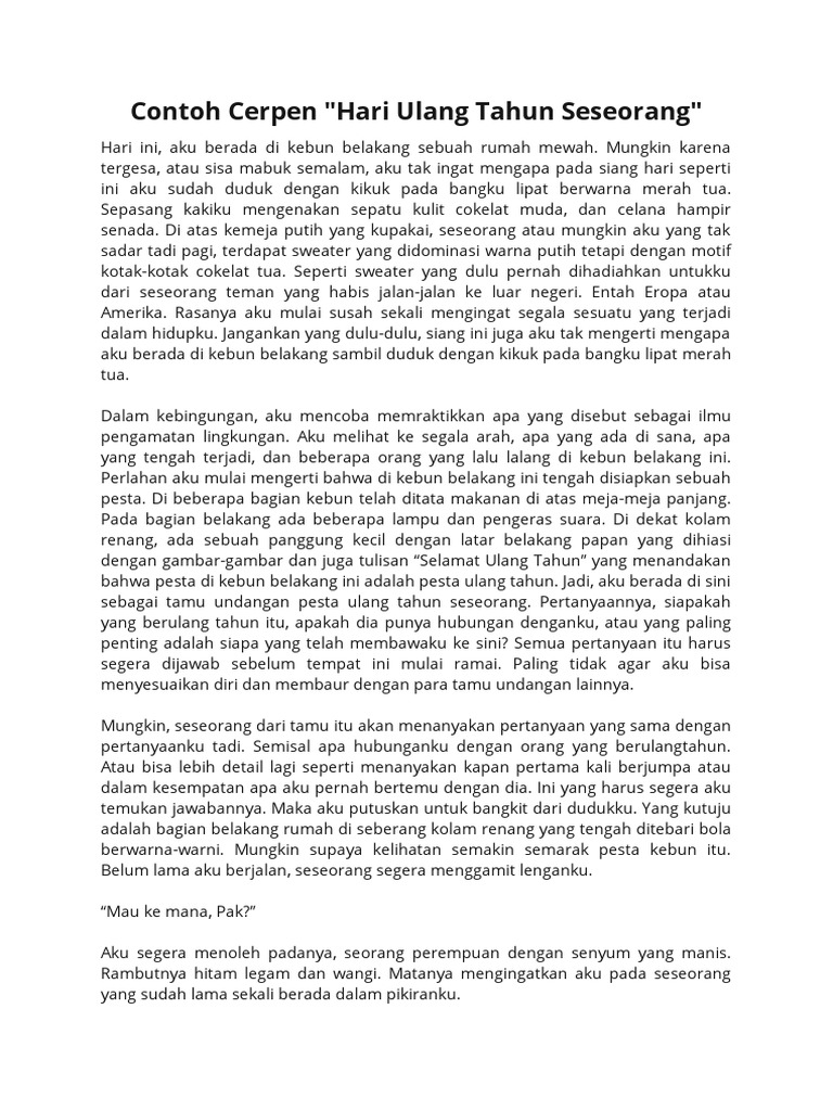 Contoh Cerpen | PDF