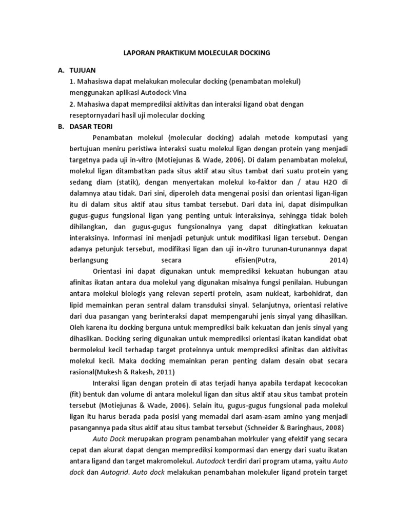Laporan Praktikum Molecular Docking | PDF