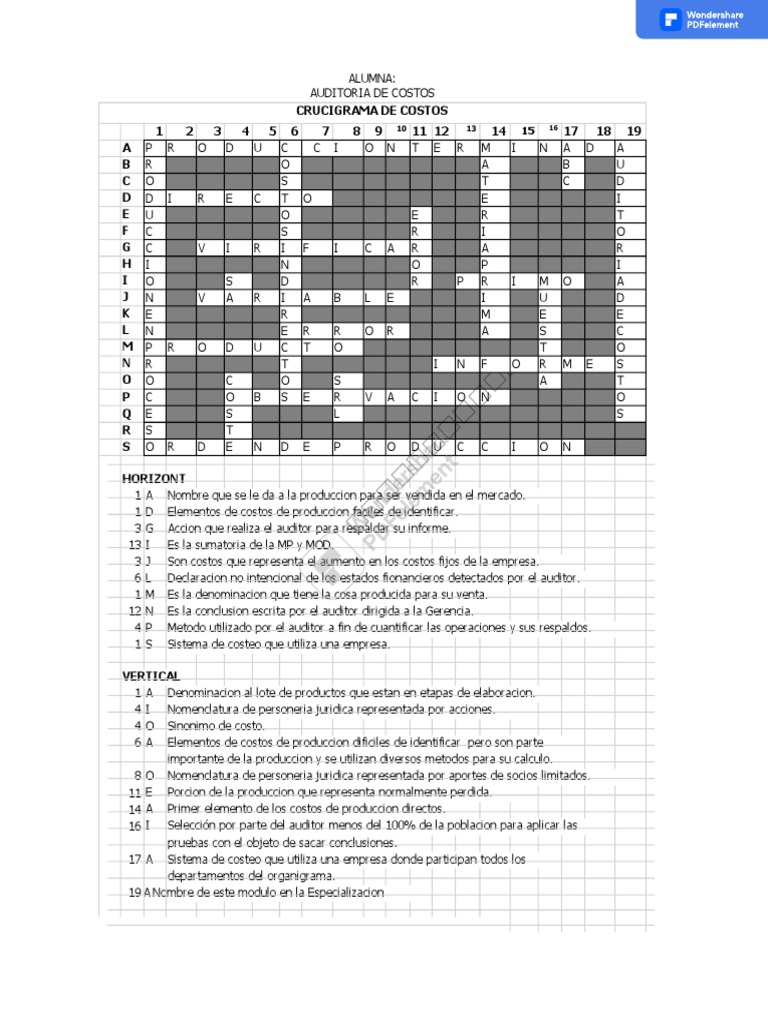 Crucigrama de Trabajo Practico RESUELTO | PDF | Economias | Business