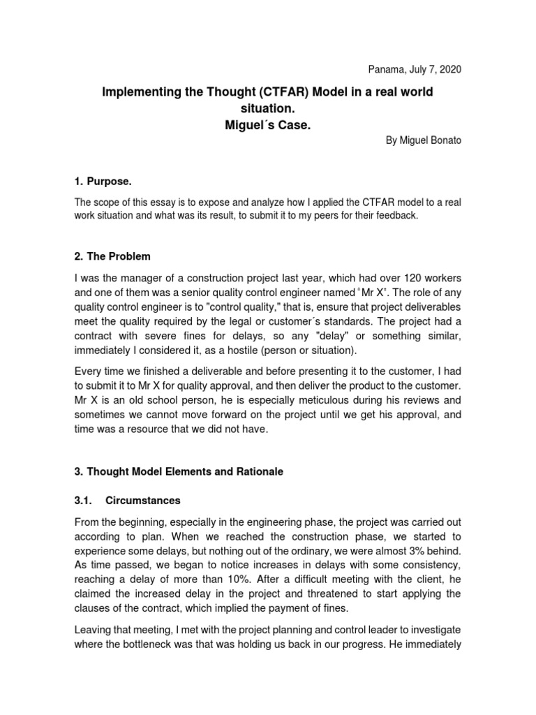 Applying The Thought Model | PDF | Thought