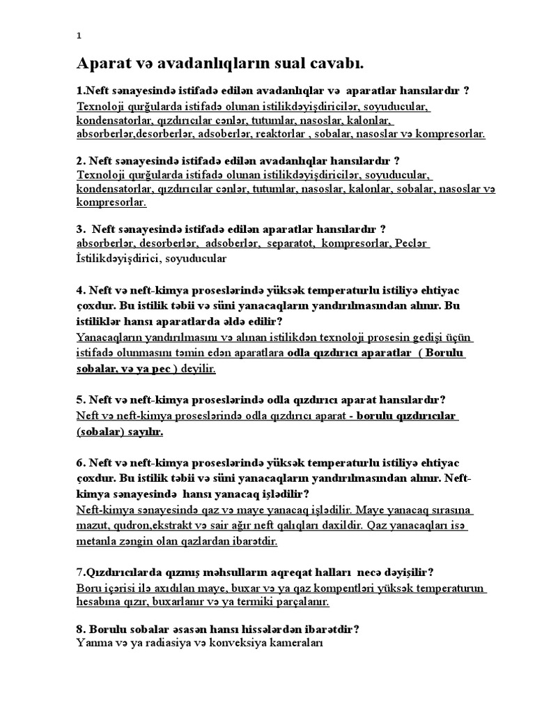 7-Ci Dersin Sual Cavabı | PDF