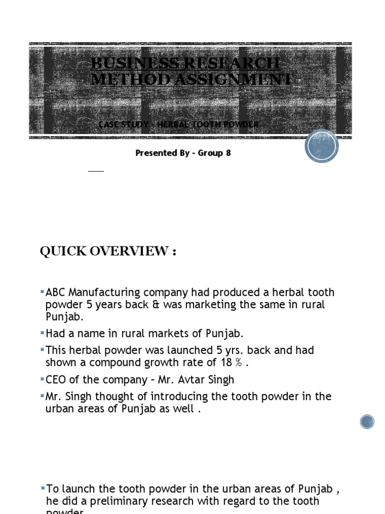 BRM Presentation | PDF | Sampling (Statistics) | Toothbrush