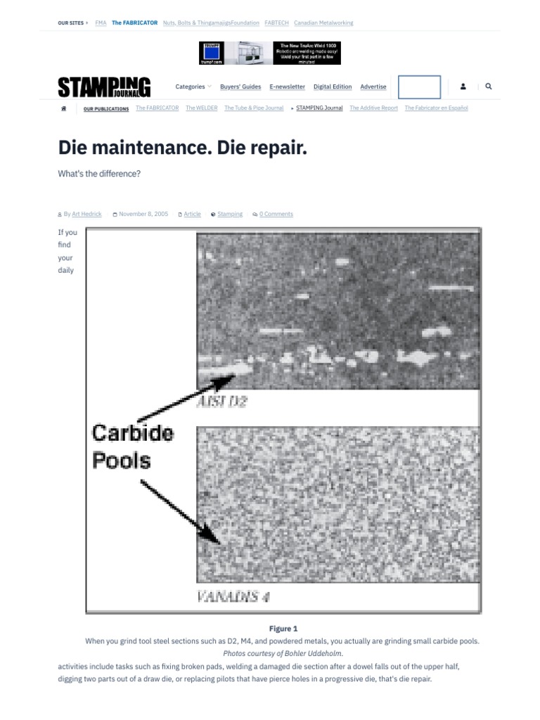 Die Maintenance. Die Repair. | PDF | Grinding (Abrasive Cutting) | Screw