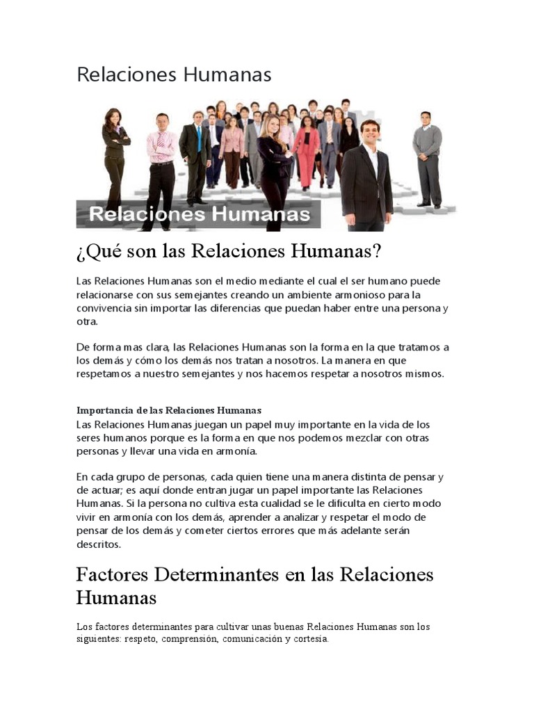 Relaciones Humanas | PDF