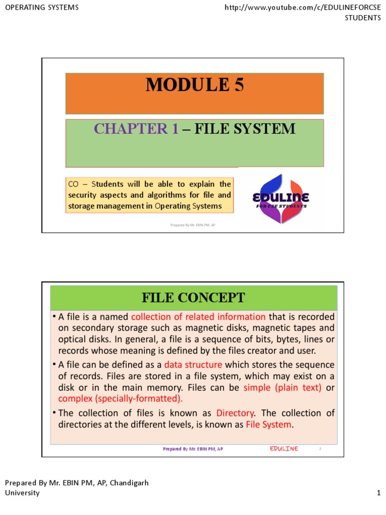 Module 5 | PDF | Computer File | File System