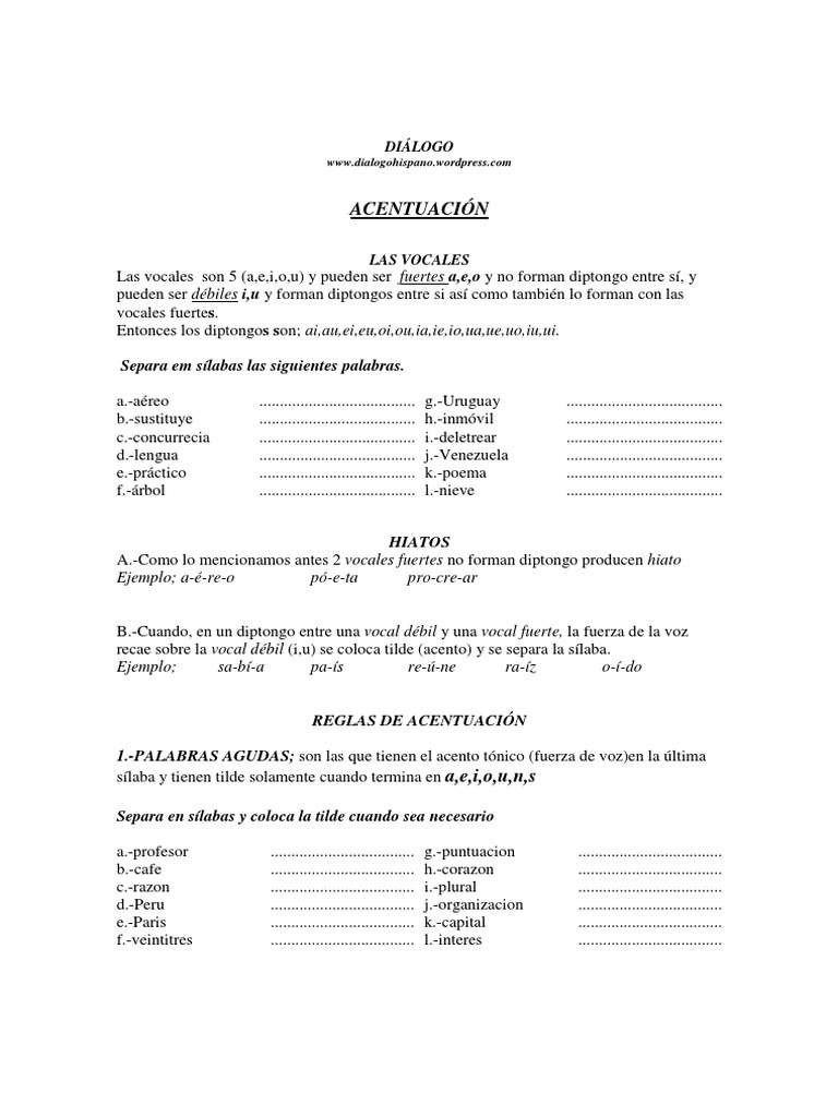 Reglas de Acentuación en Español | PDF | Voz humana | Idiomas