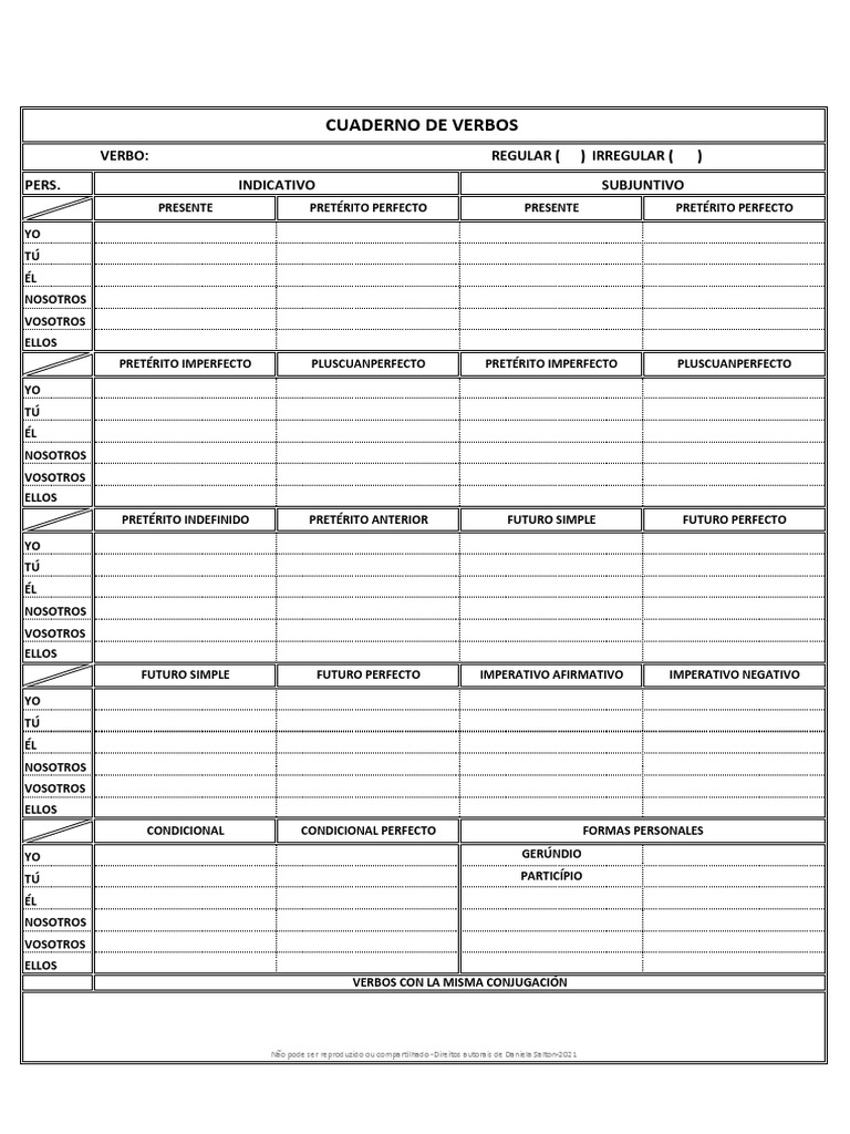 Cuaderno de Verbos 2021 | PDF