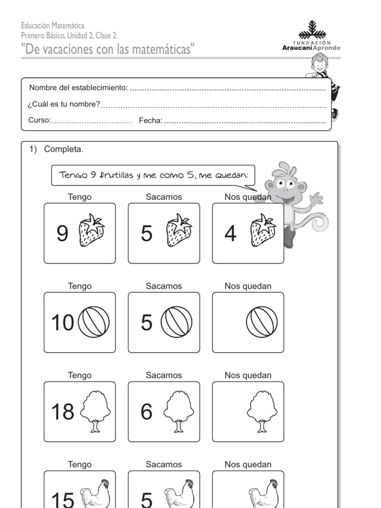 Matemáticas - Suma y Resta - 1er Grado - 1ra PARTE | PDF