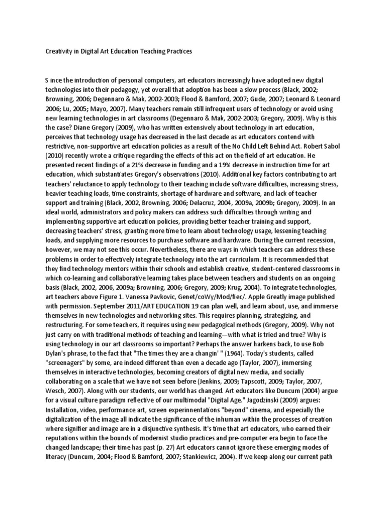 Creativity in Digital Art Education | PDF | Teachers | Creativity