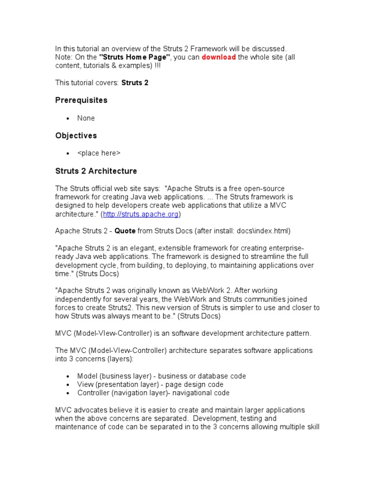 Prerequisites: Download | PDF | Java Server Pages | Model–View–Controller
