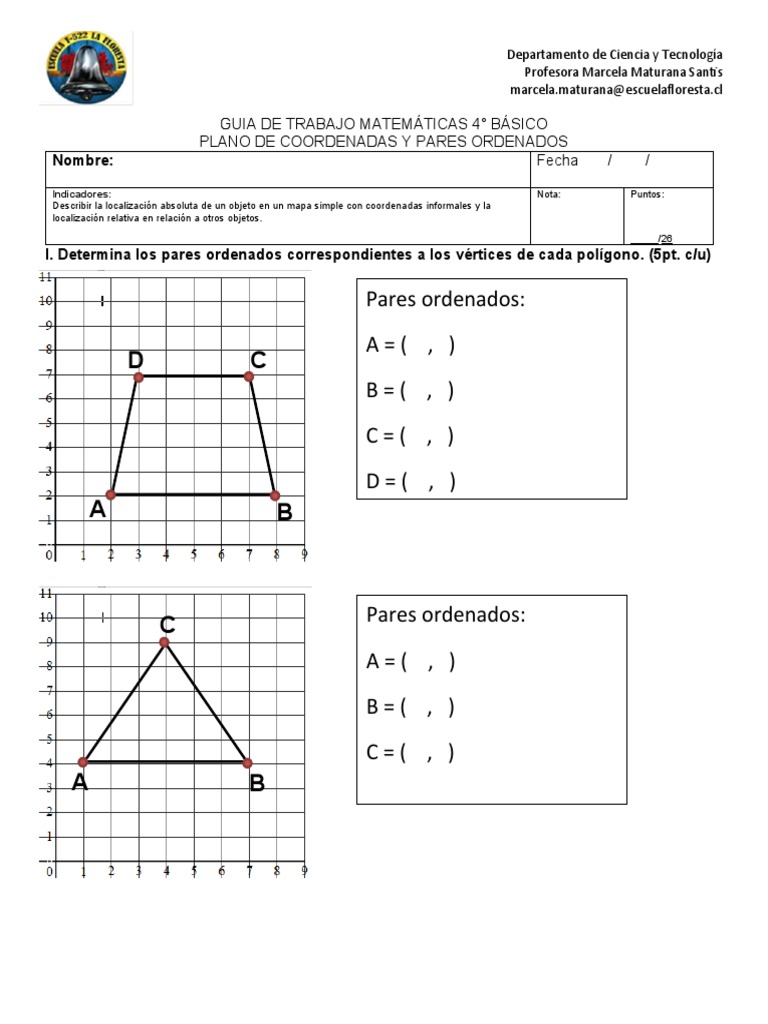 Guía de Coordenadas para 4° Básico | PDF
