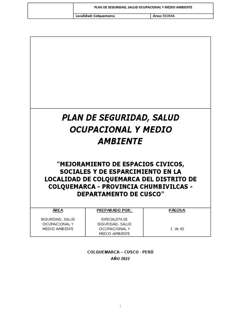 Plan de Seguridad | PDF | Seguridad y salud ocupacional | Valores