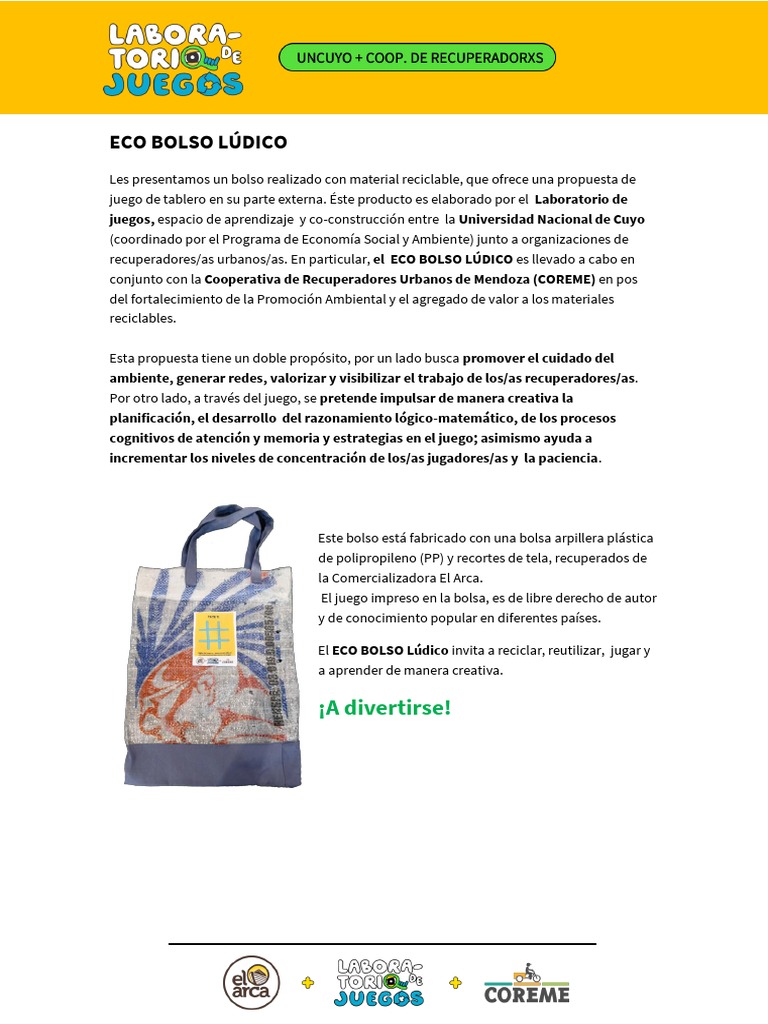 Reglamento Eco Bolso Lúdico | PDF | Aprendizaje | Color