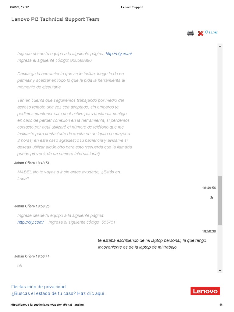 Soporte Técnico de Lenovo en Línea | PDF