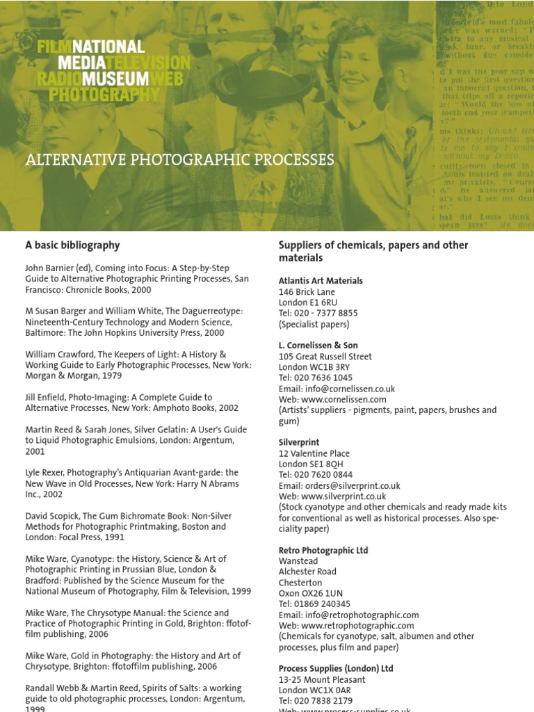 Alternative Photographic Processes | PDF | Industrial Processes | Imaging