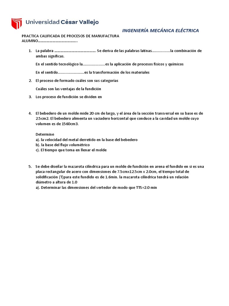 Practica 1 de Procesos de Manufactura | PDF