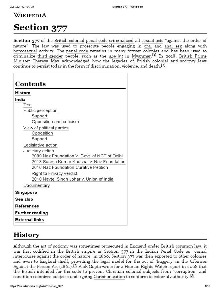 Section 377 | PDF | Justice | Crime & Violence