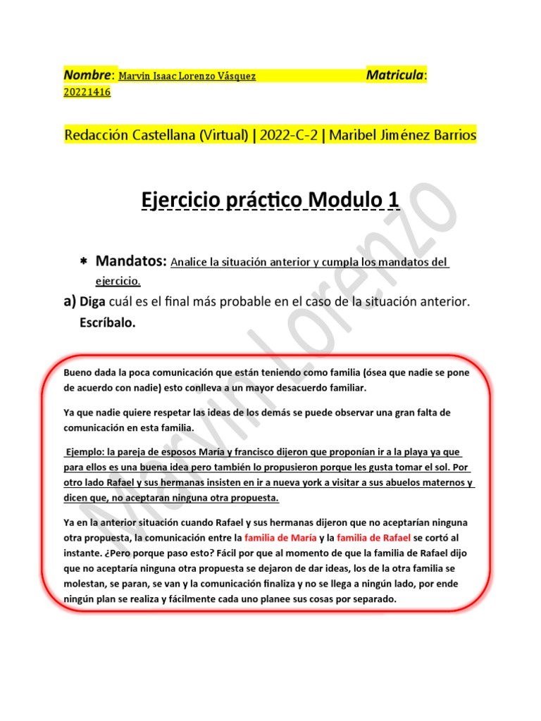 Ejercicio Practico Modulo 1 (Marvin Lorenzo) | PDF