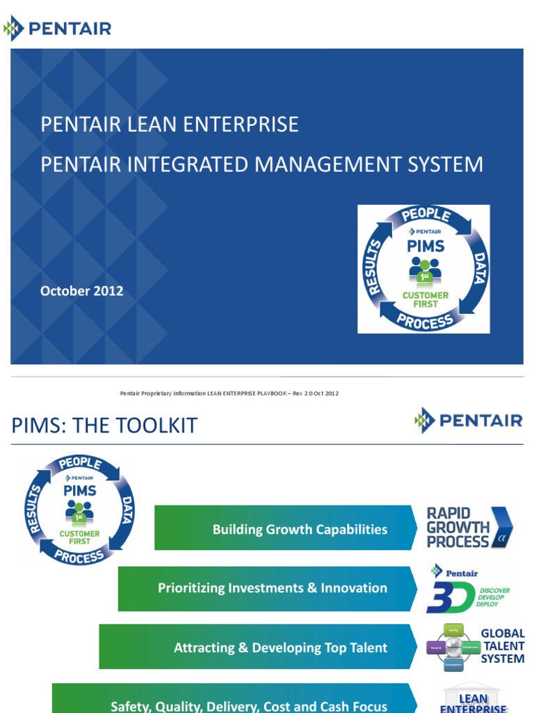 Pentair Lean Enterprise Playbook 2.0 | PDF | Lean Manufacturing ...