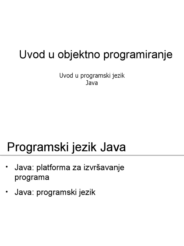 Uvod - Java | PDF