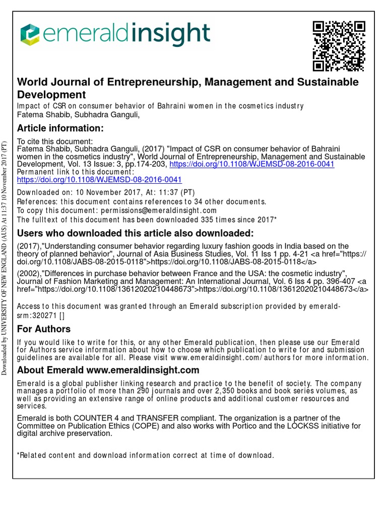 Shabib 2017 | PDF | Corporate Social Responsibility | Survey Methodology