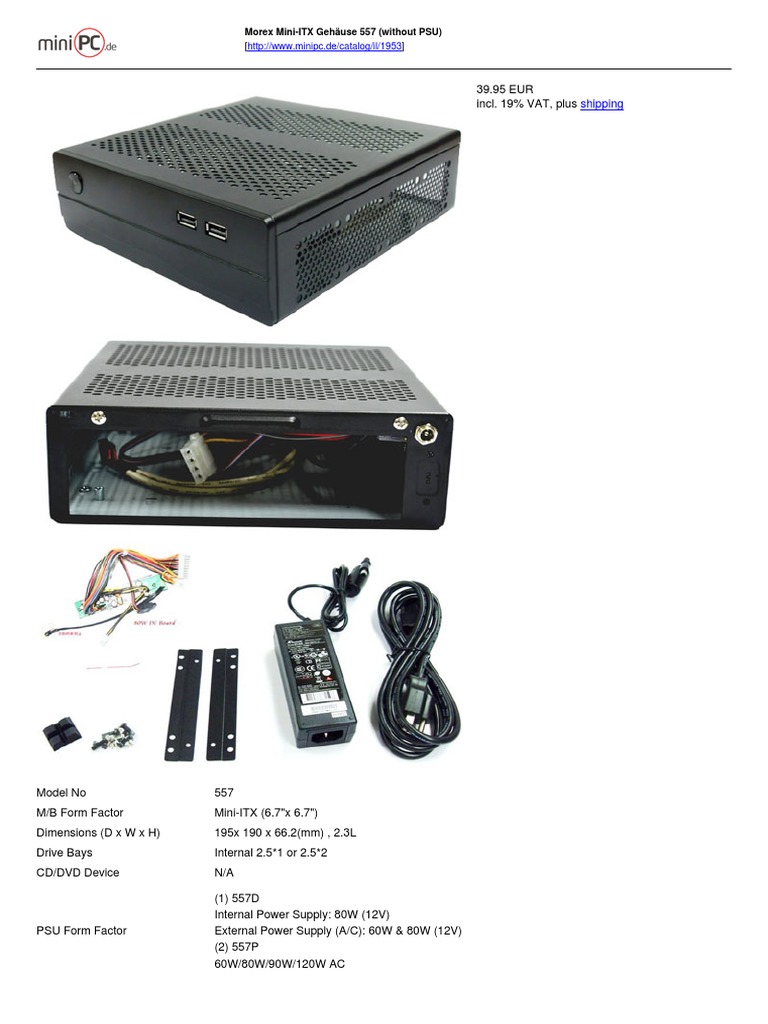 Morex Mini-ITX Gehäuse 557 | PDF