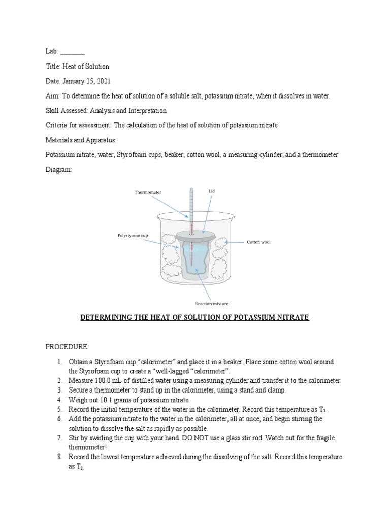 Chemistry Students' Heat Lab | PDF | Mole (Unit) | Chemical Substances