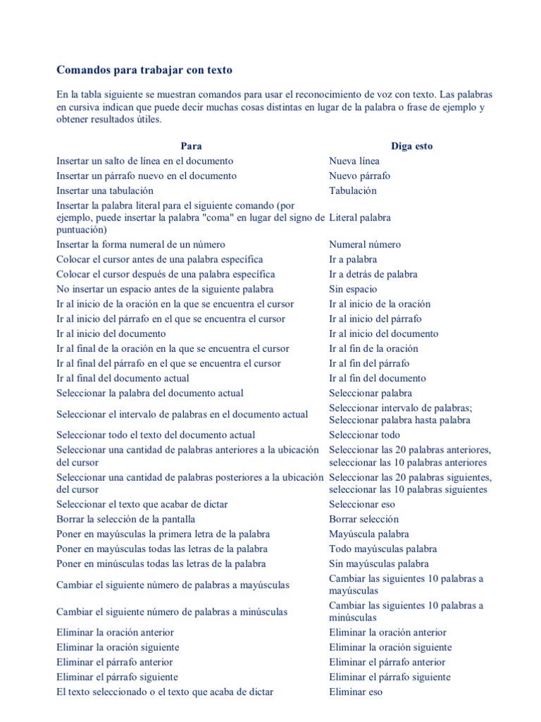Comandos para Trabajar Con Texto | PDF | Comillas | Point and Click