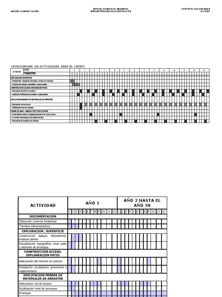 CRONOGRAMA | PDF | Minería | Economias