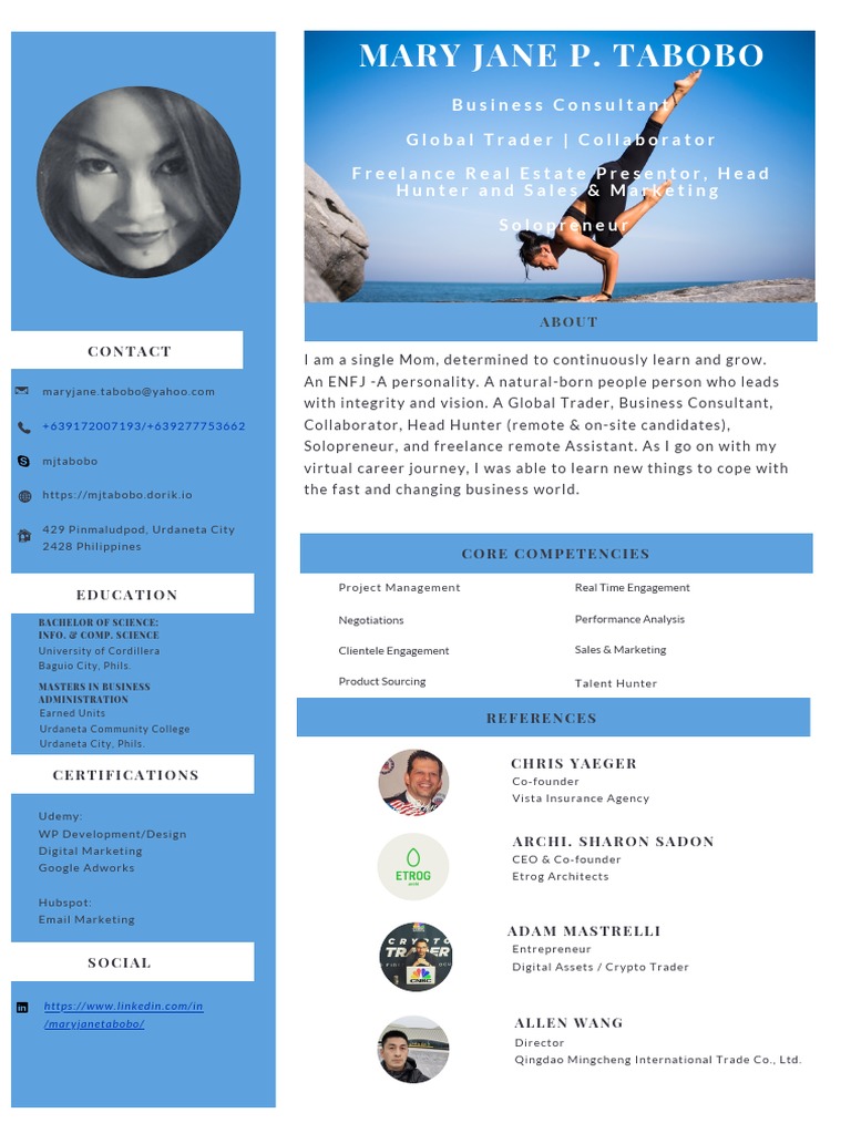 A Versatile Career Journey: Mary Jane P. Tabobo's Experience in ...