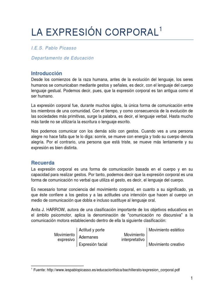 La Expresion Corporal | PDF | Bailes | Ritmo