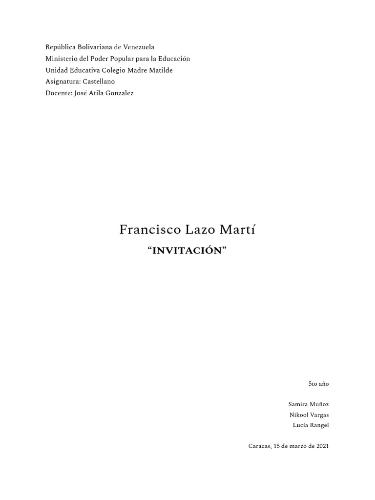 Invitación - Francisco Lazo Martí. | PDF | Amor | Las emociones