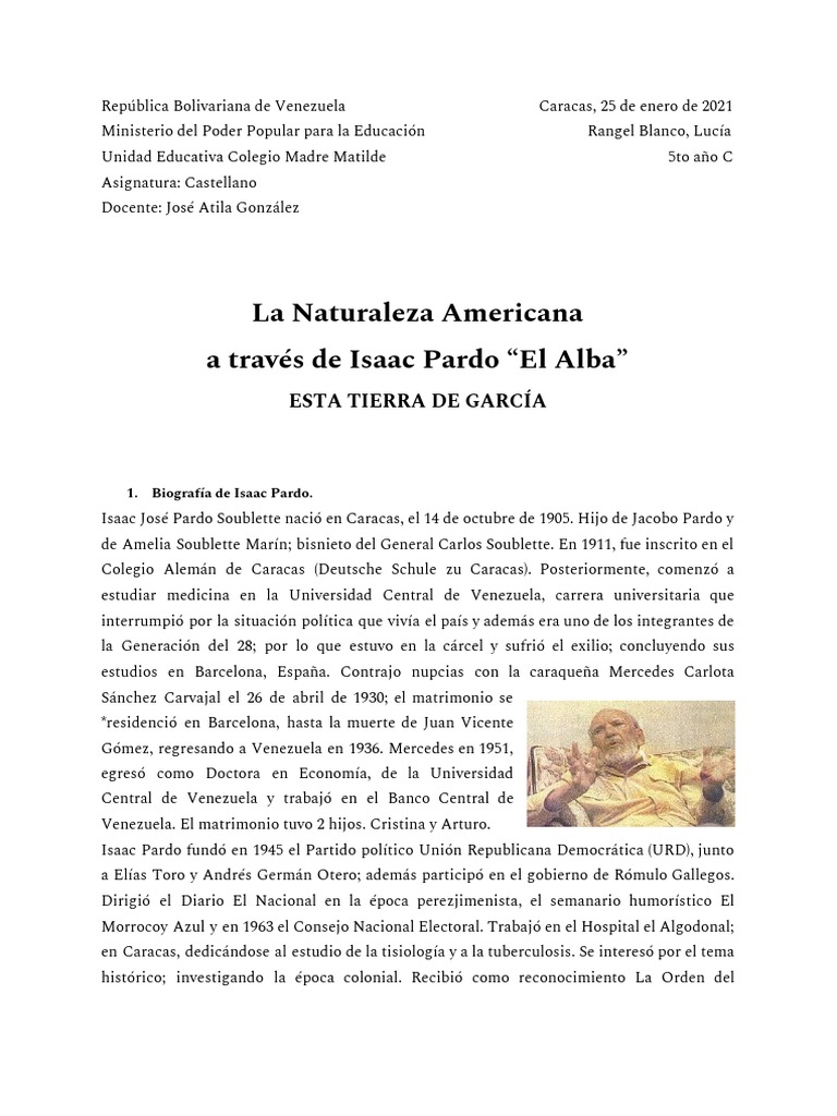 U.II. - Obj.1. - LA NATURALEZA AMERICANA A TRAVÉS DE ISAAC PARDO - EL ...