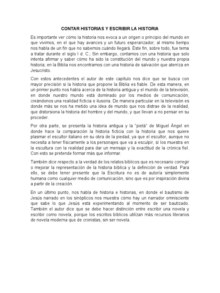 Contar Historias y Escribir La Historia | PDF
