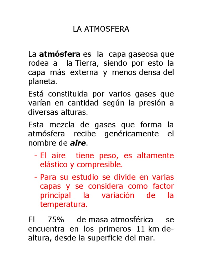 Tema 1 LA ATMOSFERA | PDF | Atmósfera | Ionosfera