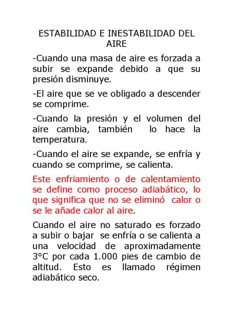 Tema 5 ESTABILIDAD E INESTABILIDAD DEL AIRE | PDF