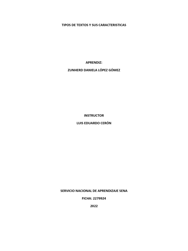 Tipos de Textos y sus Características | PDF | Ficción general