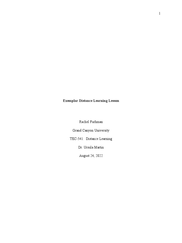 Exemplar Distance Learning Lesson | PDF | Distance Education | Teachers Exemplar Distance Learning Lesson | PDF | Distance Education | Teachers