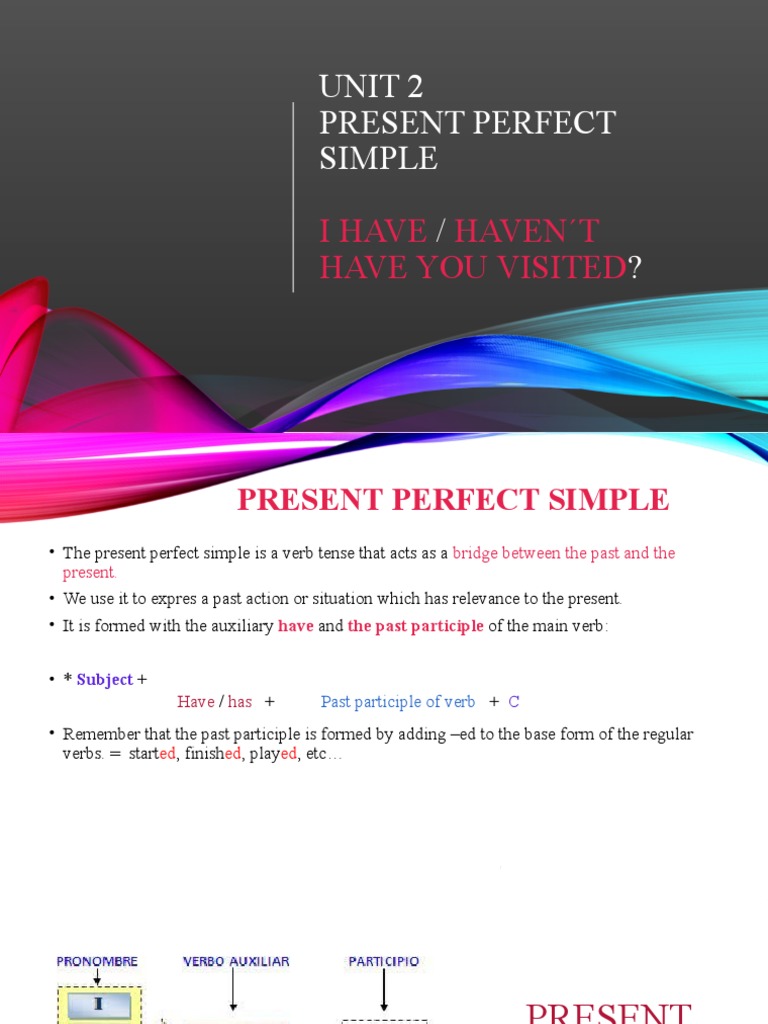 Unit 2 Present Perfect Simple | PDF | Verb | Languages