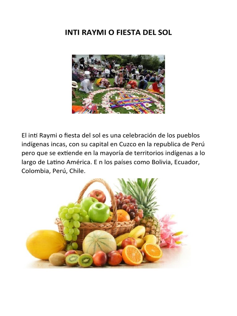 Inti Raymi o Fiesta Del So1 | PDF