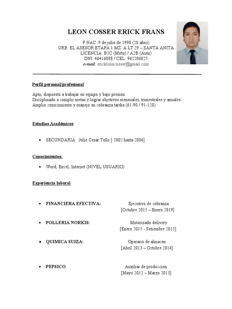CV Erick-19 | PDF | Crecimiento personal y profesional | Negocios