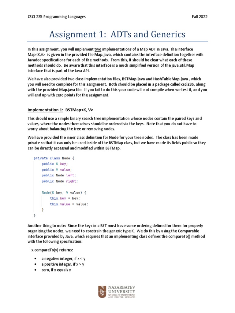 Csci235 Assignment1 F2022 Pdf Class Computer Programming Java Programming Language 4594