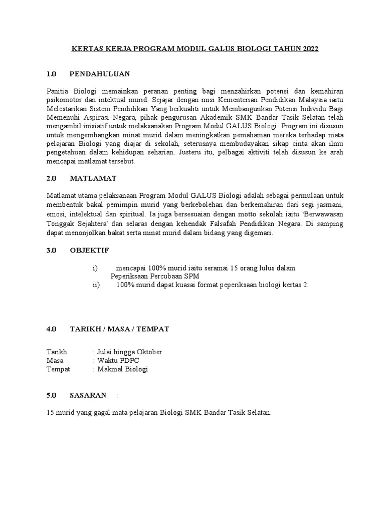Program Modul Galus Biologi | PDF