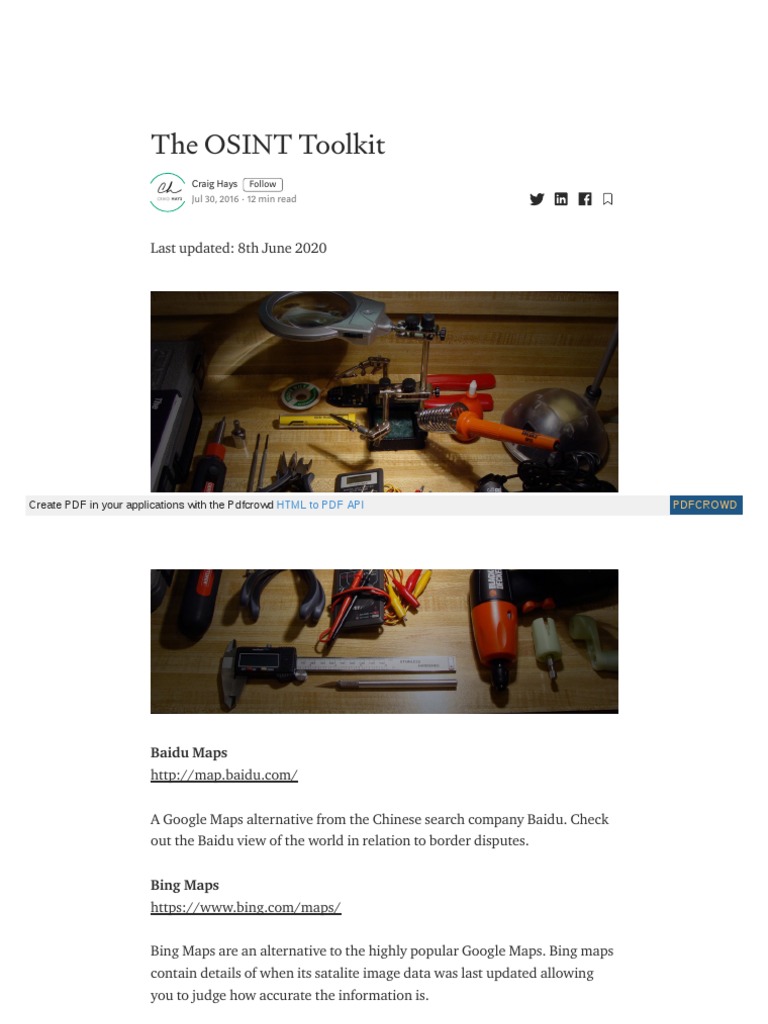 The Osint Toolkit | PDF | World Wide Web | Internet & Web