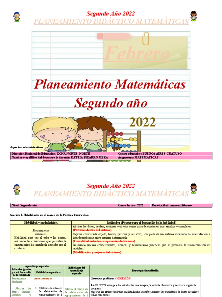 Conteo y Agrupamientos en Matemáticas | PDF | Aprendizaje | Planificación