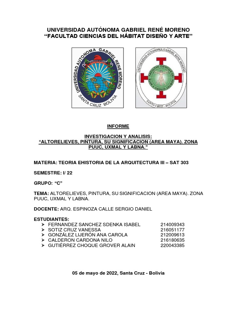 Teoria - e Historia de La Arquitectura 3 Grupo C Area Maya Region Puuc ...