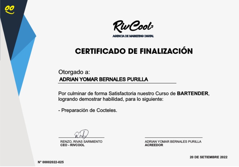 Adrian Yomar Certificado Bartender Pdf