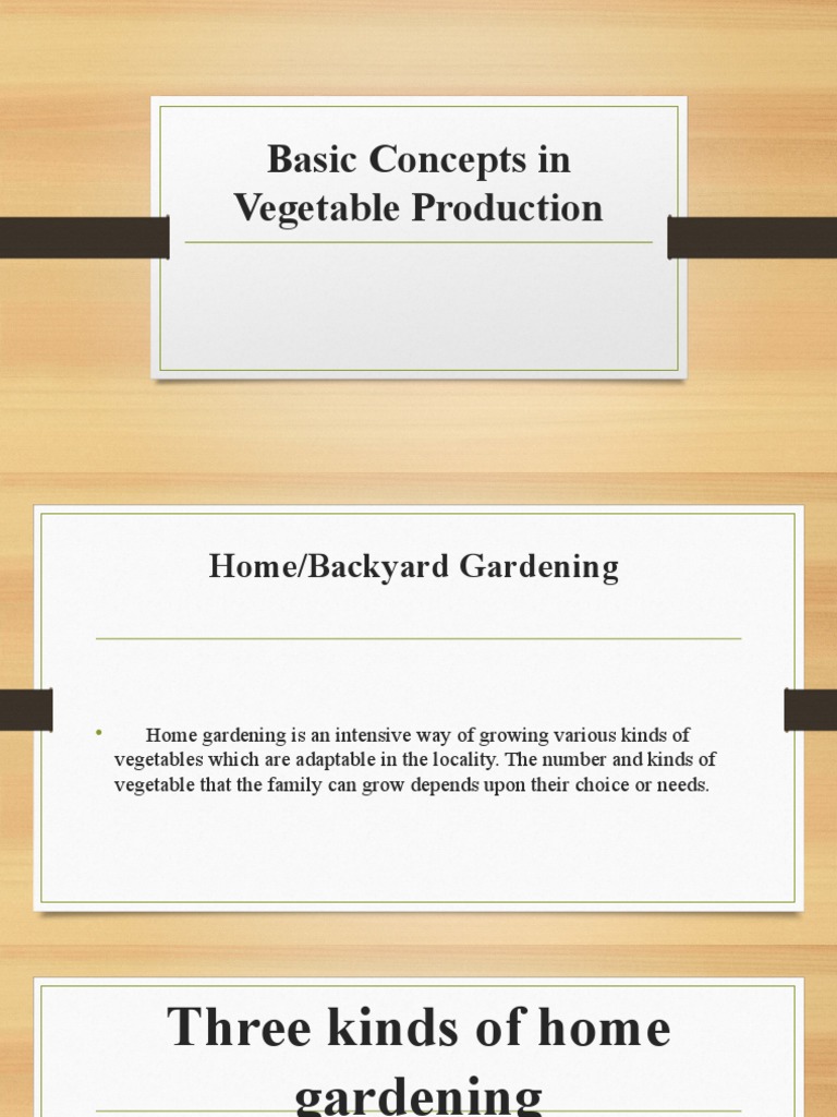 Basic Concepts in Vegetable Production | PDF